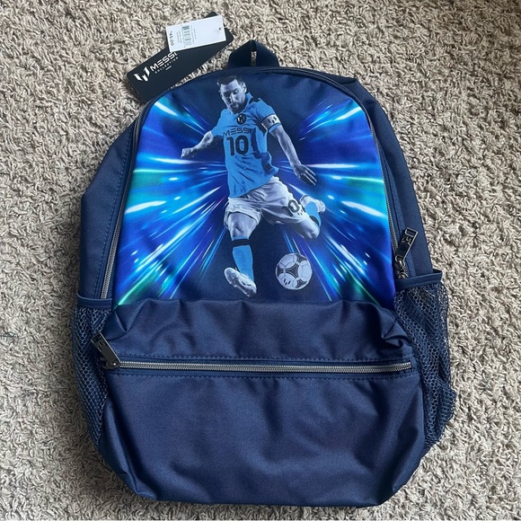 Messi | Accessories | Nwt Messi Blue Soccer Player Kids Backpack | Poshmark